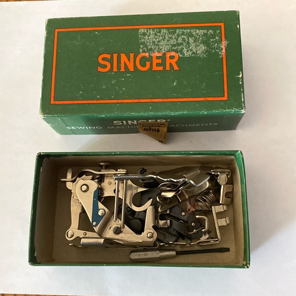 Singer | Other | Vintage Singer Sewing Machine Attachments And Box ...